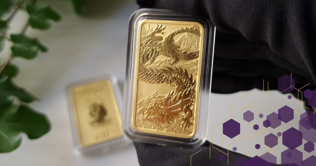 1 oz Australian Dragon Rectangular Gold Coin | Tavex Lithuania